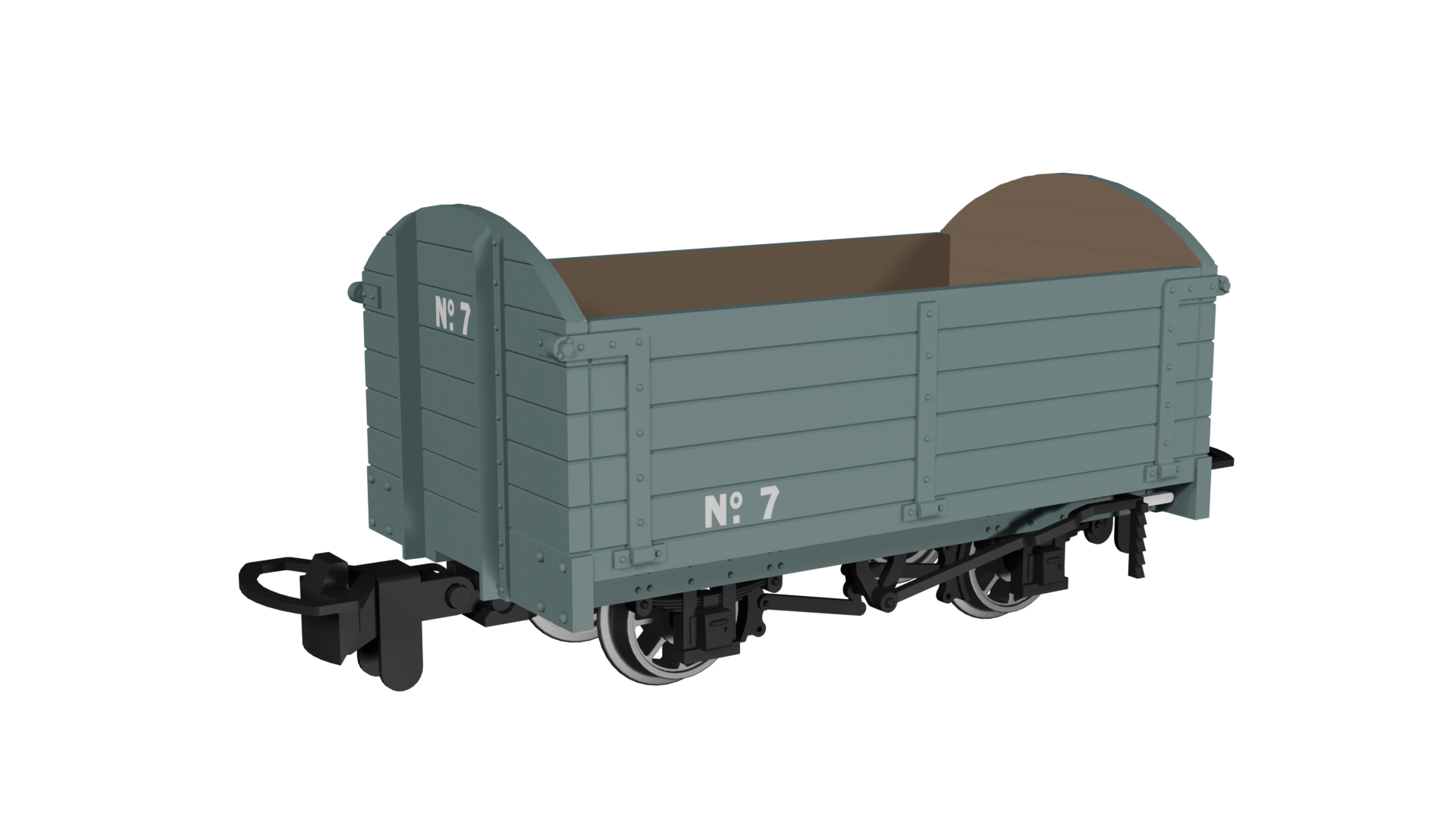 Plain Grey No. 7 - Dropside Open - OO9 - The Wagon Yard